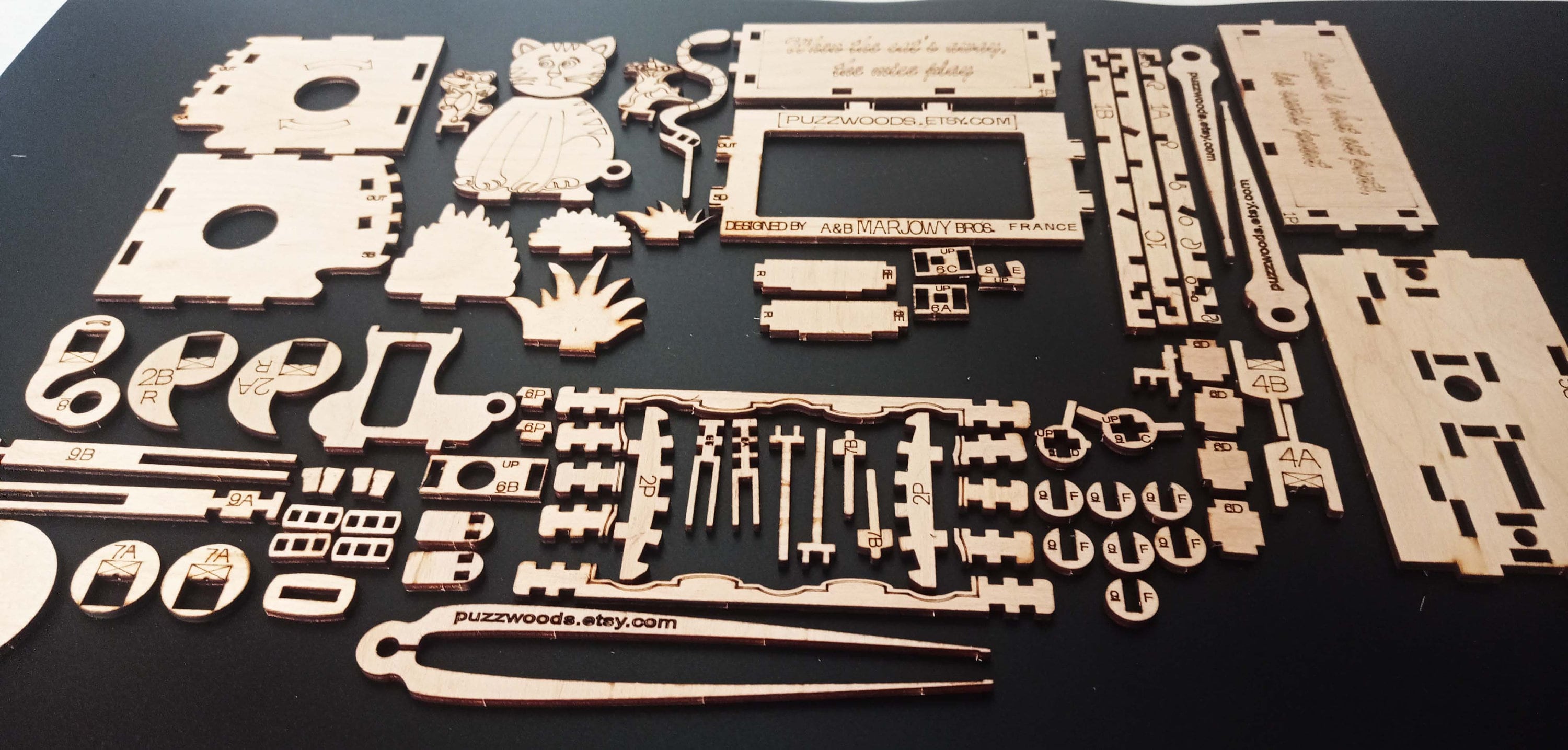 New! Automata Kit, Toy, Digital Svg Laser Cut File, Cat and Mice, Photo ...