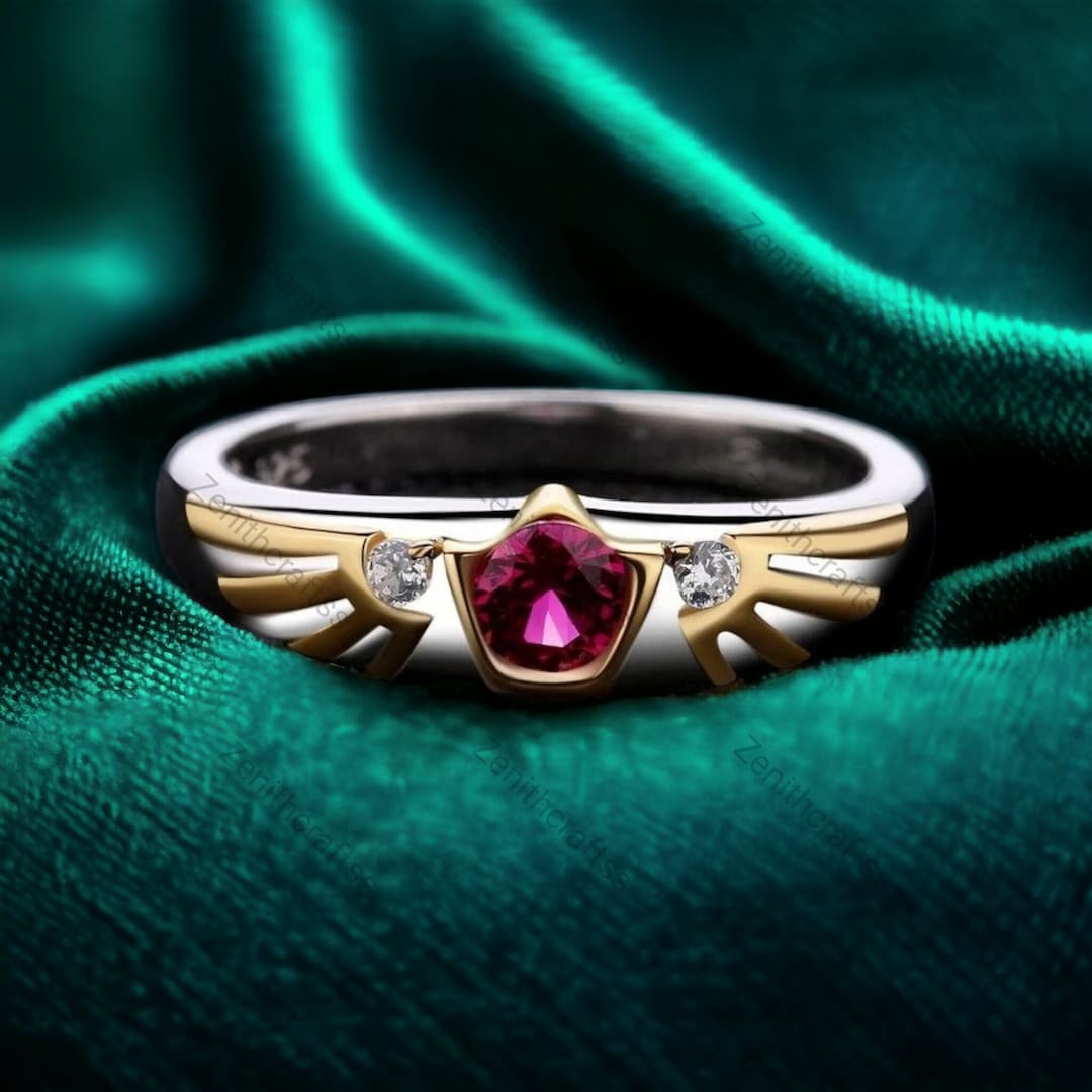 Zelda Breath of the Wild Goron's Ruby & Hylian Shield Sterling 925 ...