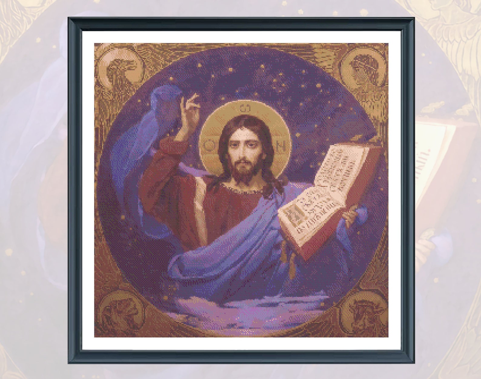 Christ Almighty - Counted Cross Stitch Classic Painting Pattern ...