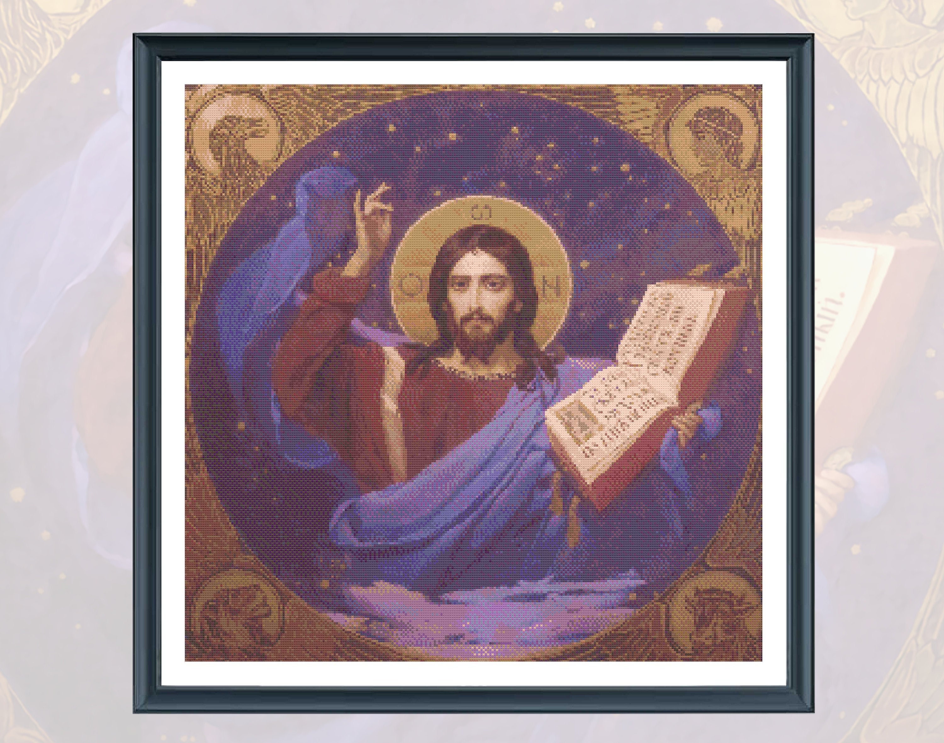 Christ Almighty - Counted Cross Stitch Classic Painting Pattern ...