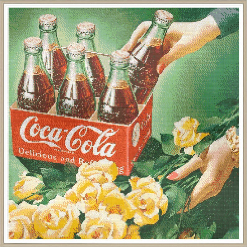 Coca-cola Vintage Retro - Counted Cross Stitch Classic Painting Pattern ...