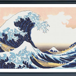 The Great Wave off Kanagawa - Counted Cross Stitch Classic Painting ...