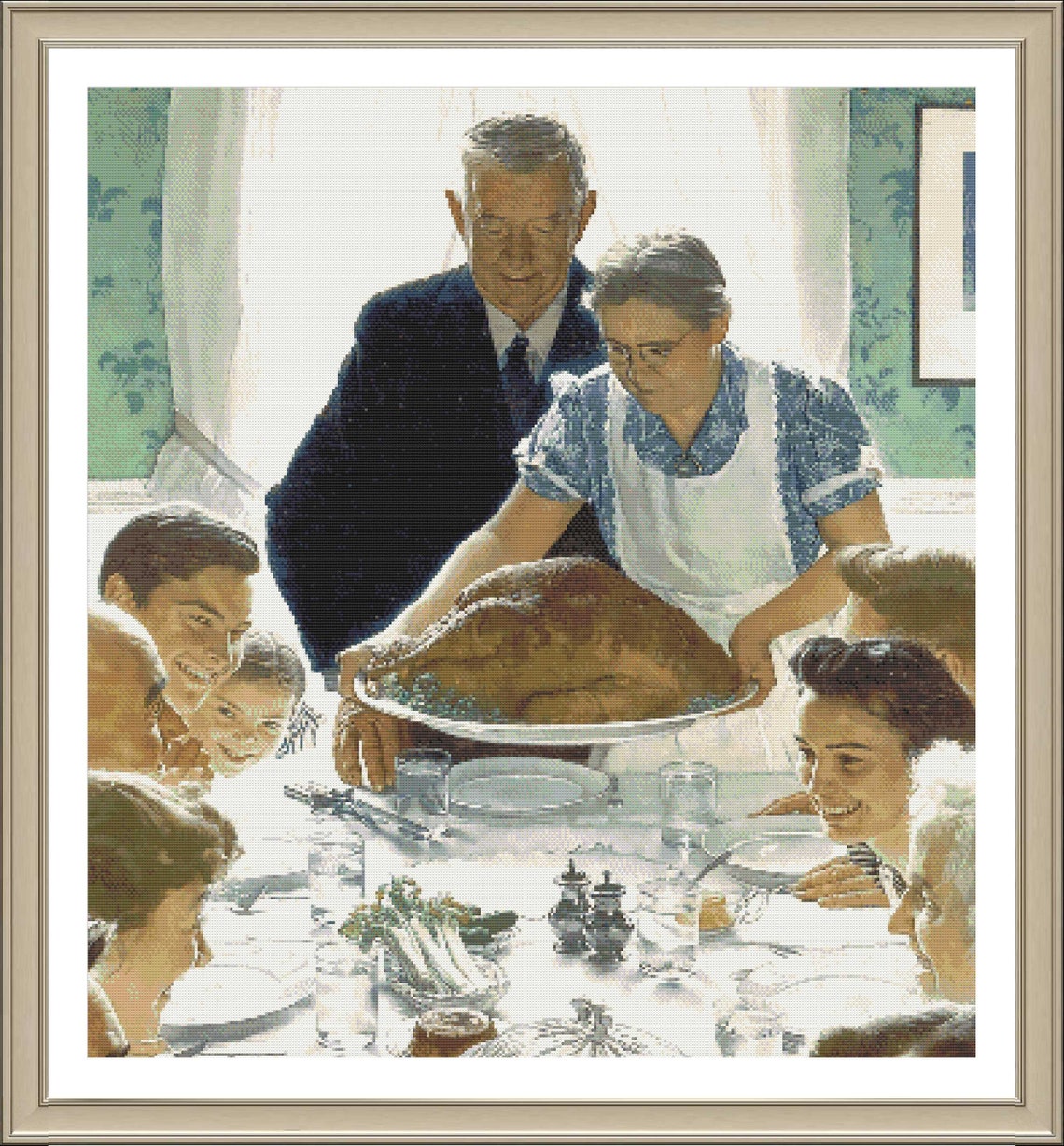 Freedom From Want - Counted Cross Stitch Classic Painting Pattern ...
