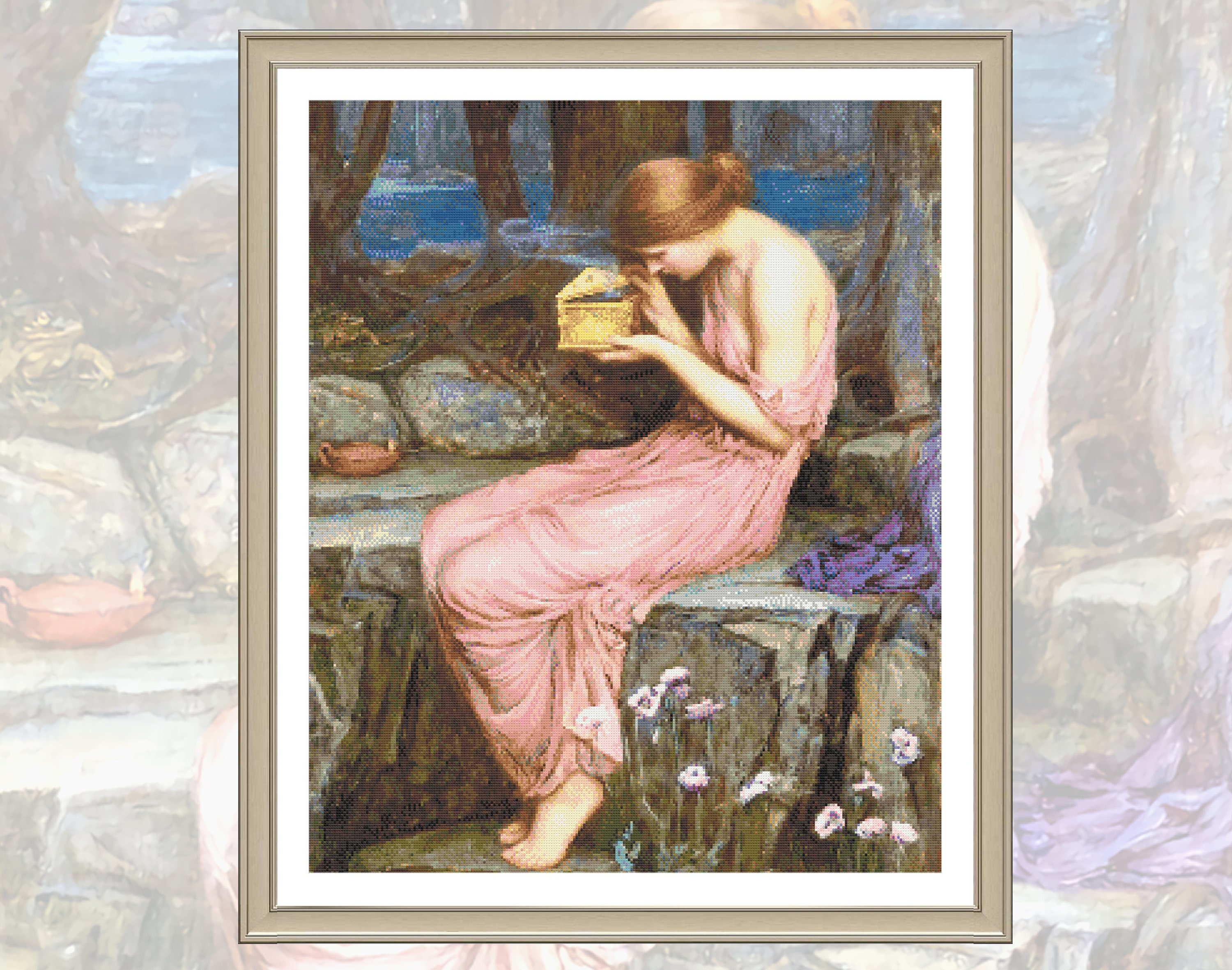 Psyche Opening the Golden Box - Counted Cross Stitch Classic Painting ...