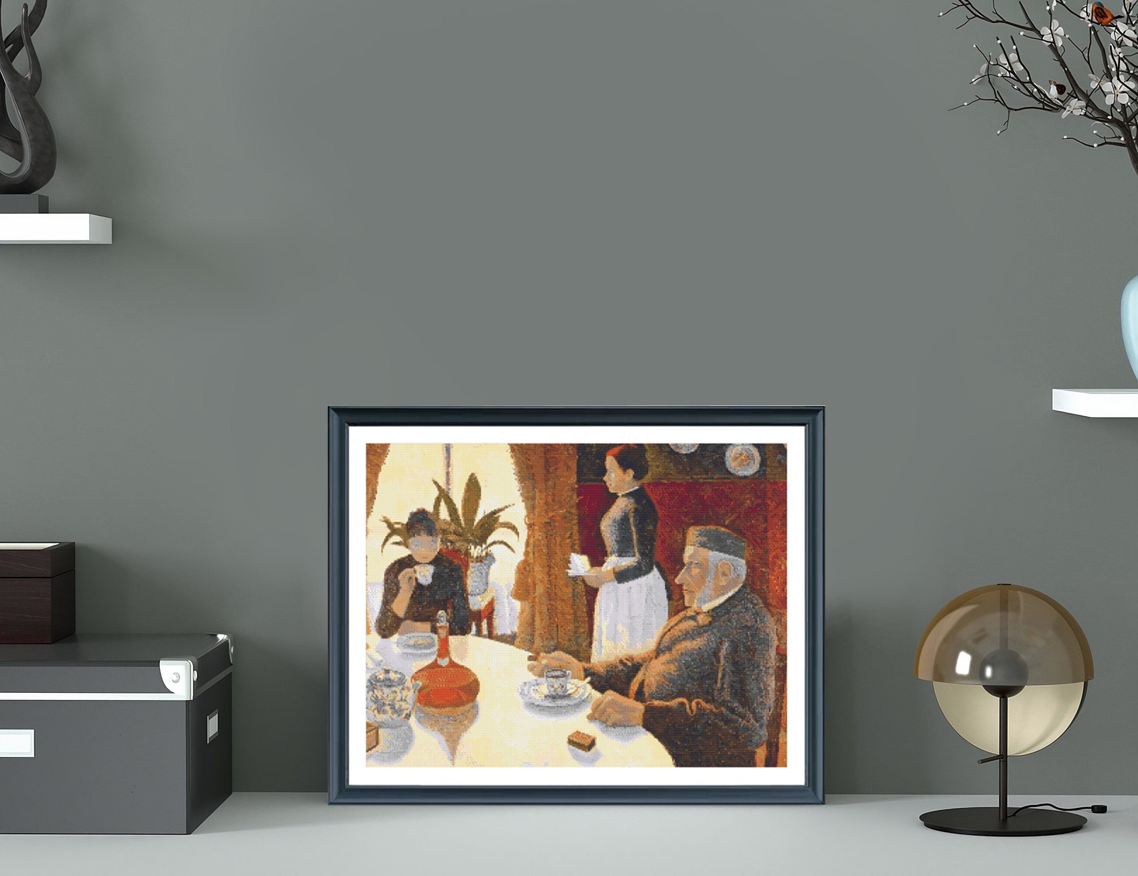 The Dining Room - Counted Cross Stitch Classic Painting Pattern / Paul ...