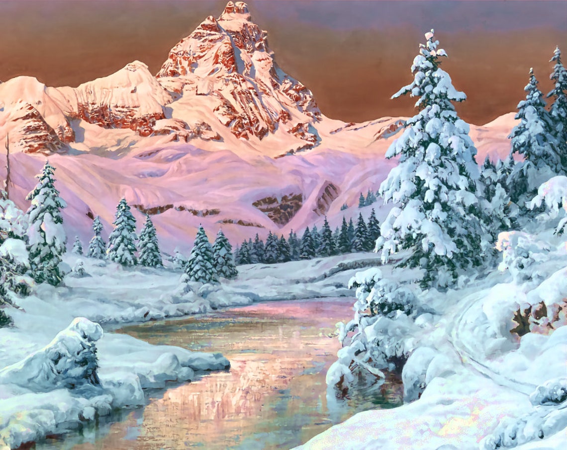 Winter Lanscape Counted Cross Stitch Classic Painting - Etsy