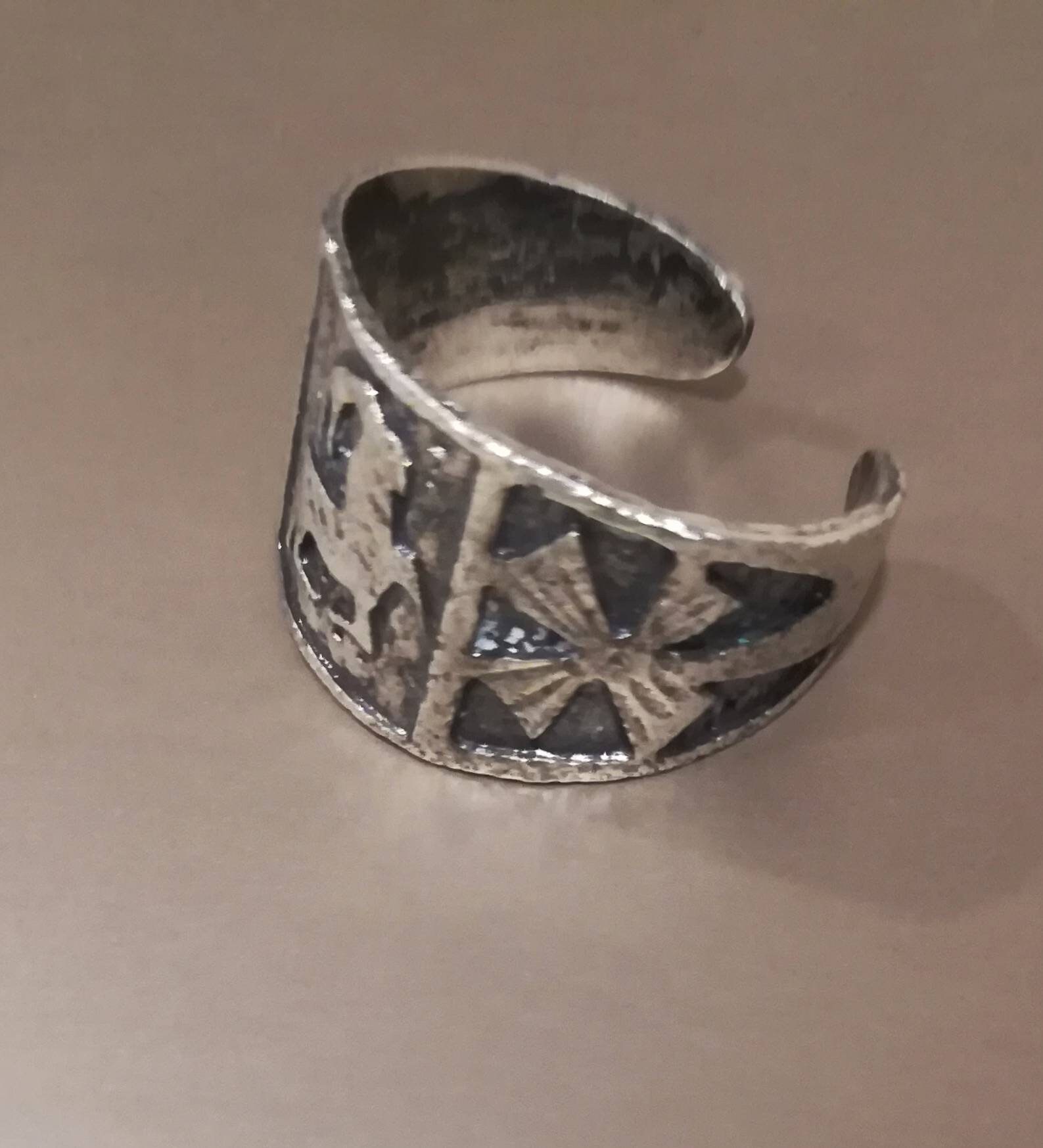 Sterling Silver Men's Ring With Greek Sumbols Handmade Vintage - Etsy