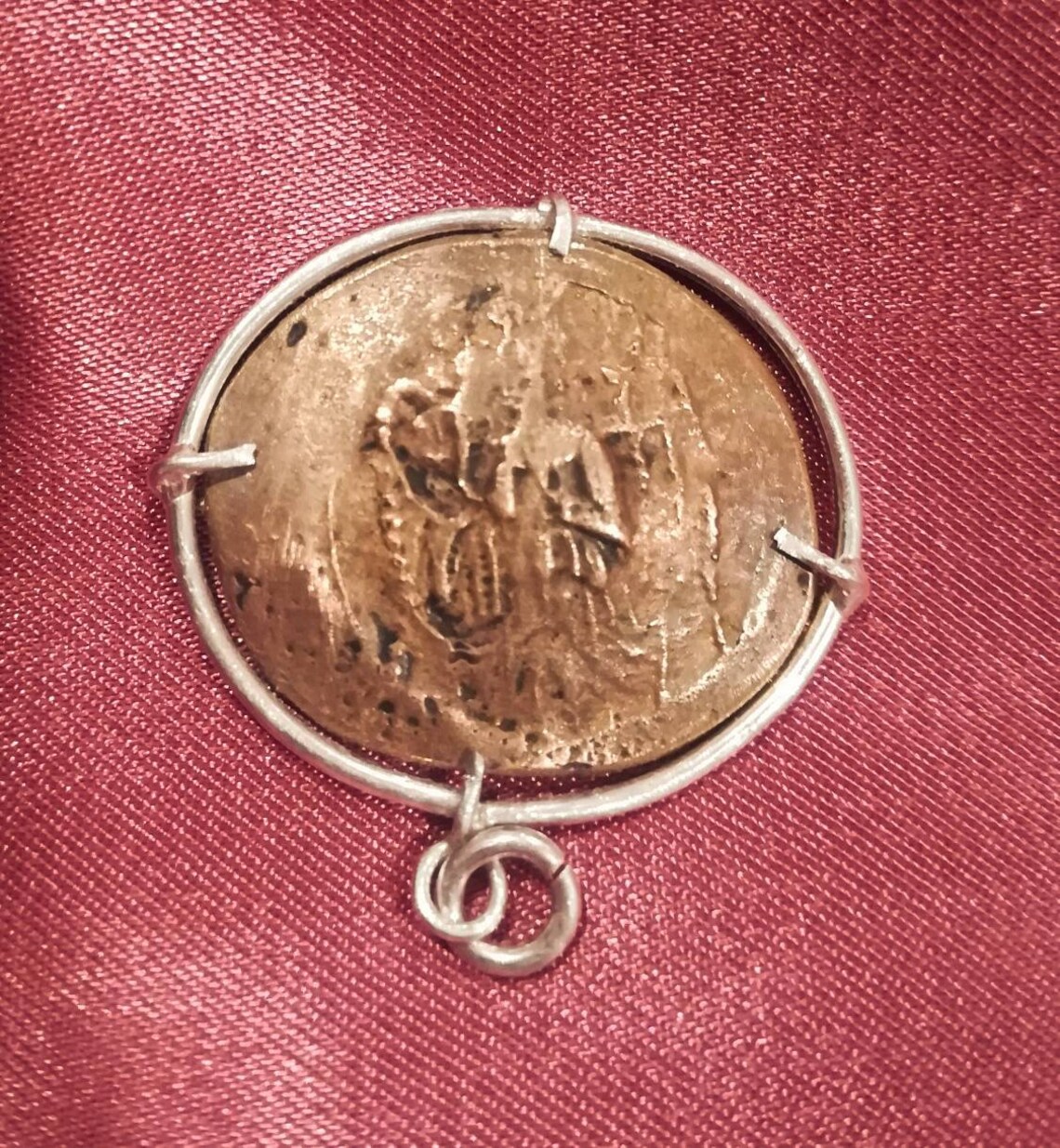 Byzantine Copper Coin Pendant in Sterling Silver Handmade - Etsy