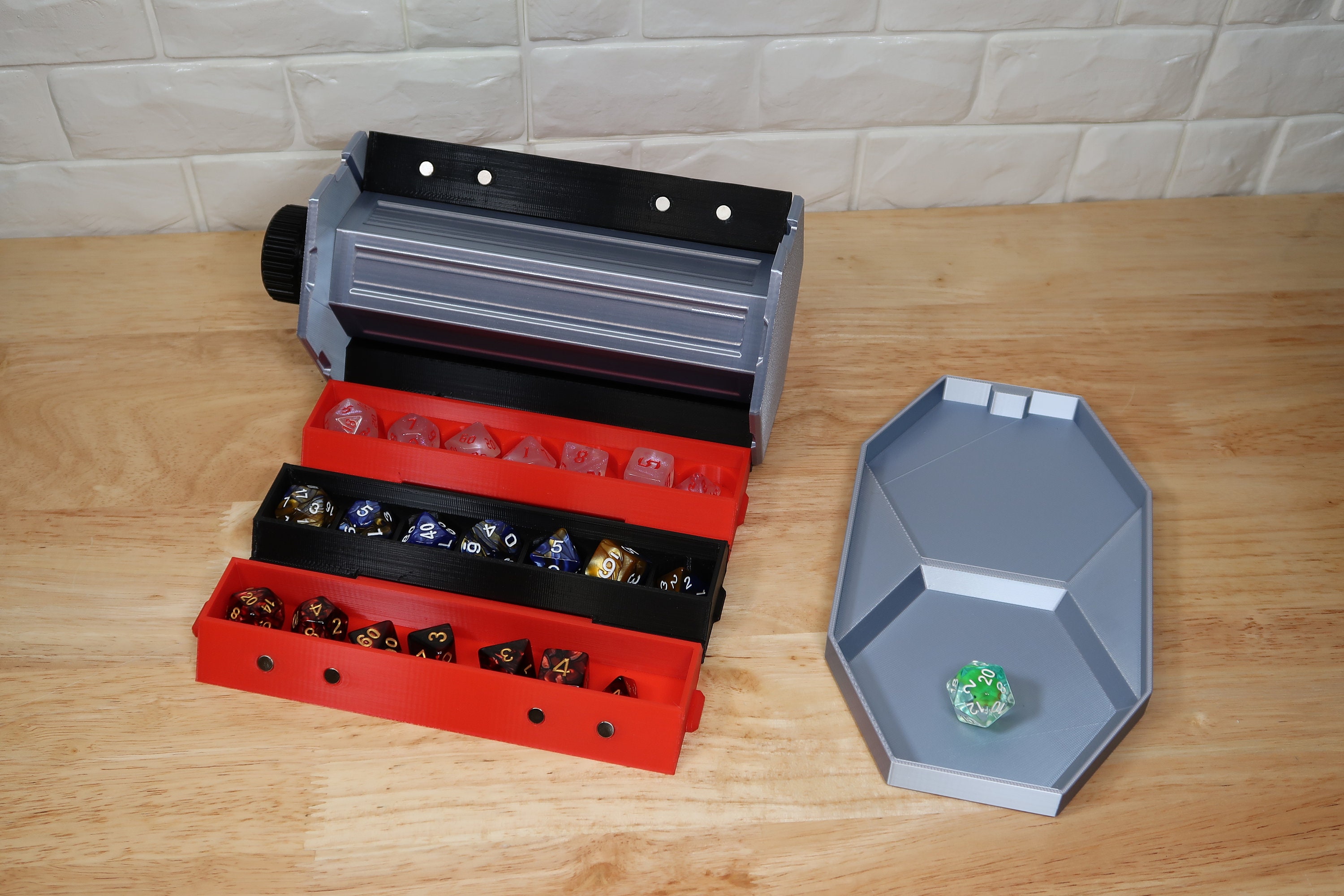 Roll-up Dice Storage With Tower and Tray Stores Over 42 Dice for ...