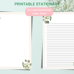Botanical Letter Writing Paper Printable, Digital Download, Printable ...