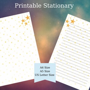 Star Paper, Star Line, Printable Stationary, Instant Download, Fillable ...