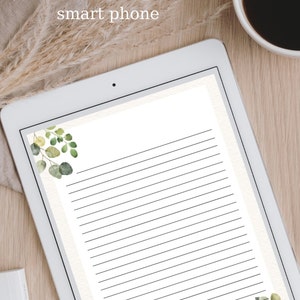 Botanical Letter Writing Paper Printable, Digital Download, Printable ...