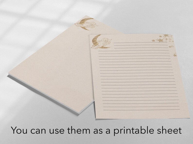 Moon and Stars Printable Stationery | Celestial Theme | Instant ...