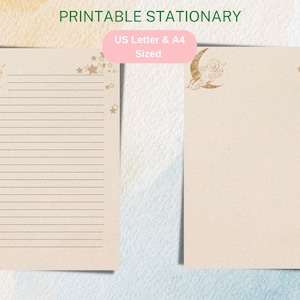 Moon and Stars Printable Stationery | Celestial Theme | Instant ...