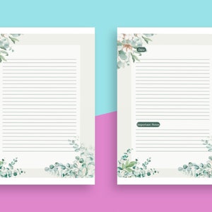 Custom Botanical Stationery Printable Set for Letter Writing, A4 - Etsy