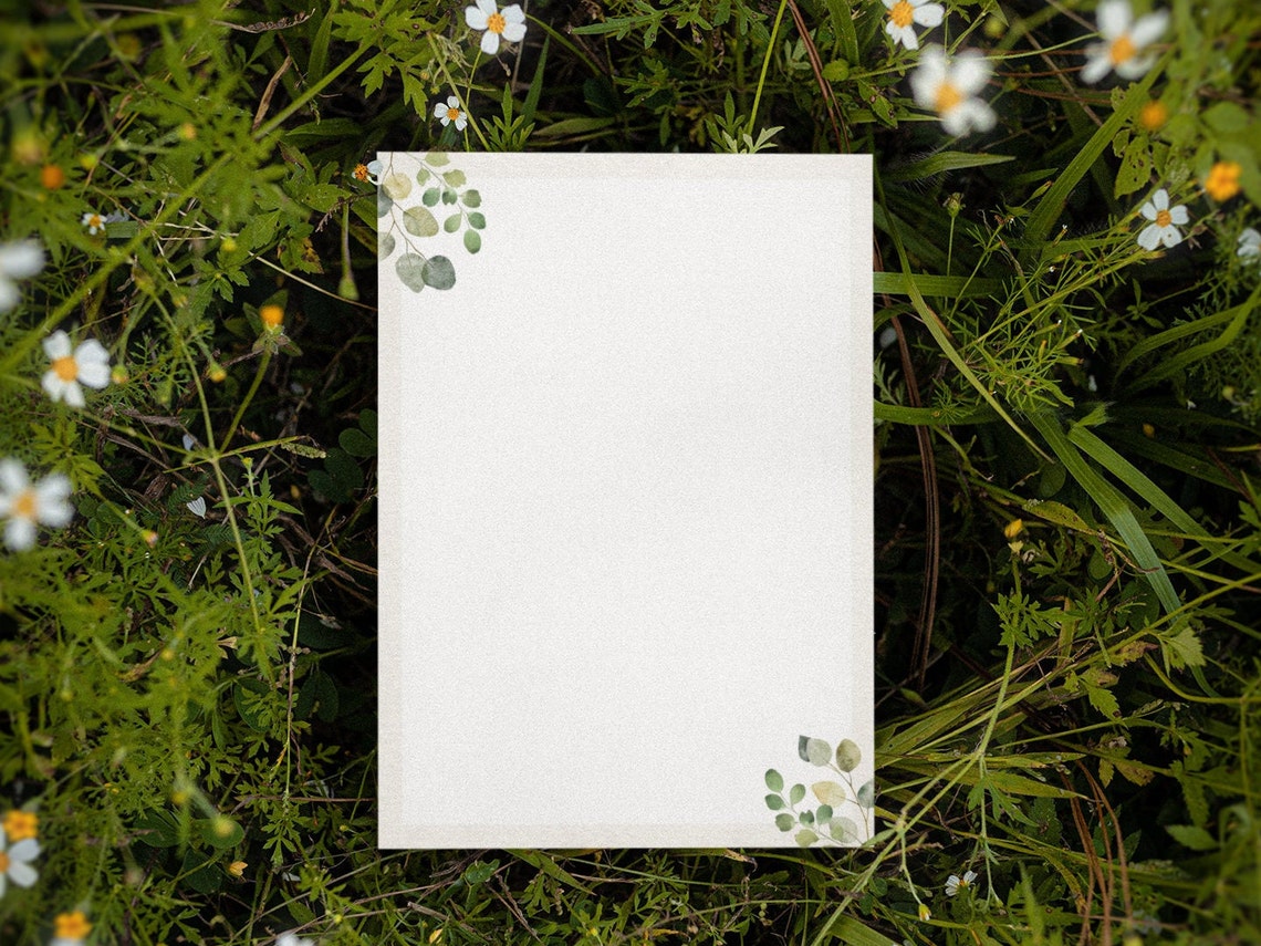 Botanical Letter Writing Paper Printable, Digital Download, Printable ...