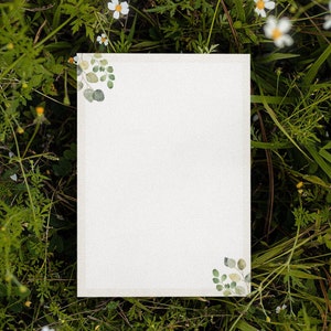 Botanical Letter Writing Paper Printable, Digital Download, Printable ...