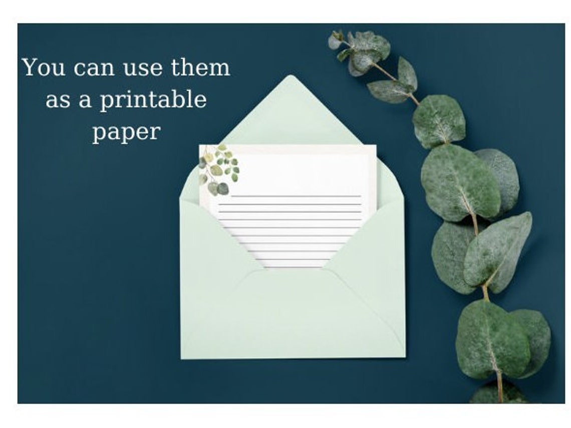 Botanical Letter Writing Paper Printable, Digital Download, Printable ...