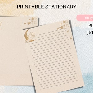 Moon and Stars Printable Stationery | Celestial Theme | Instant ...