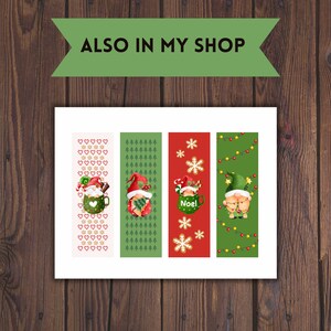 Printable Christmas Bookmarks, Gifts for Book Lover, Gnome Bookmark ...