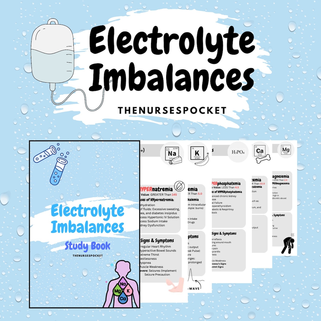 Electrolyte Imbalance Nursing Study Book - Etsy
