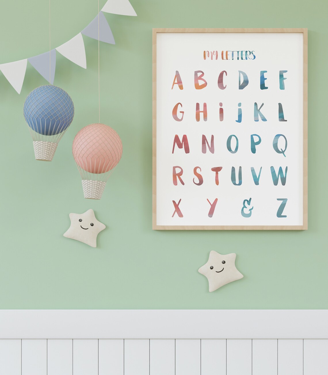 Colorful Posters Abc Printable Montessori Wall Art - Etsy