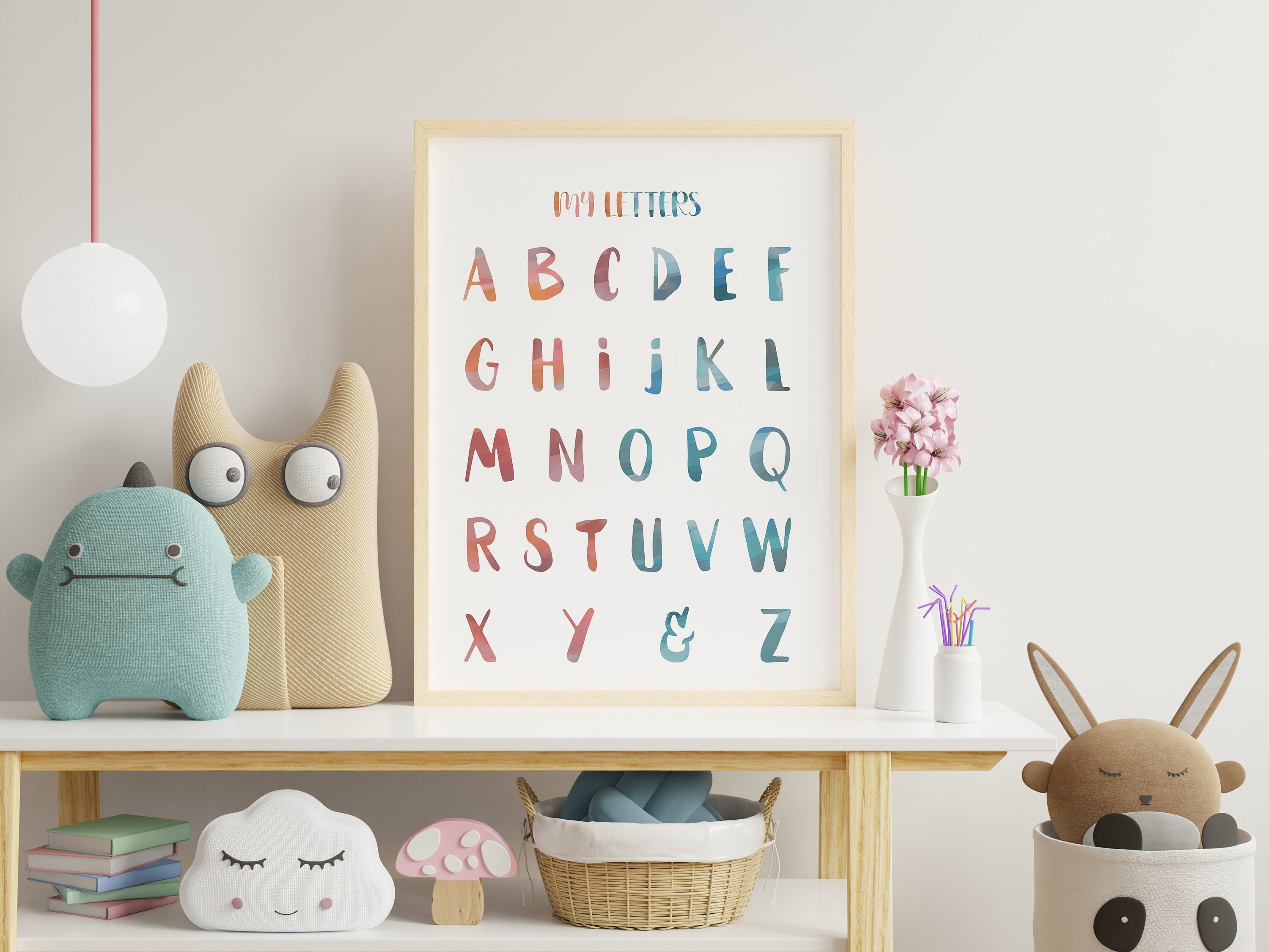 Colorful Posters Abc Printable Montessori Wall Art - Etsy