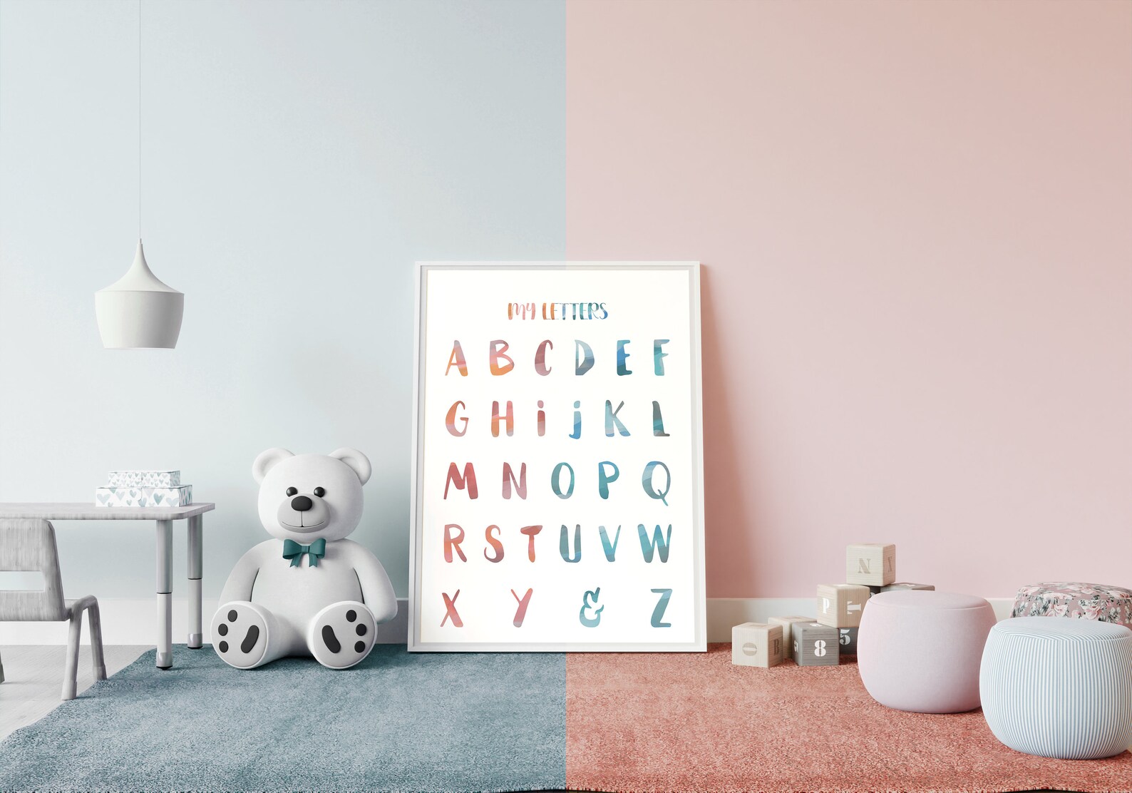 Colorful Posters Abc Printable Montessori Wall Art - Etsy