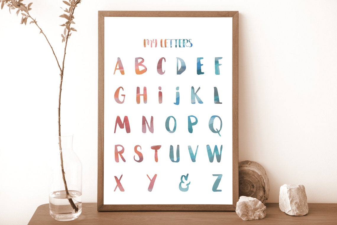 Colorful Posters Abc Printable Montessori Wall Art - Etsy