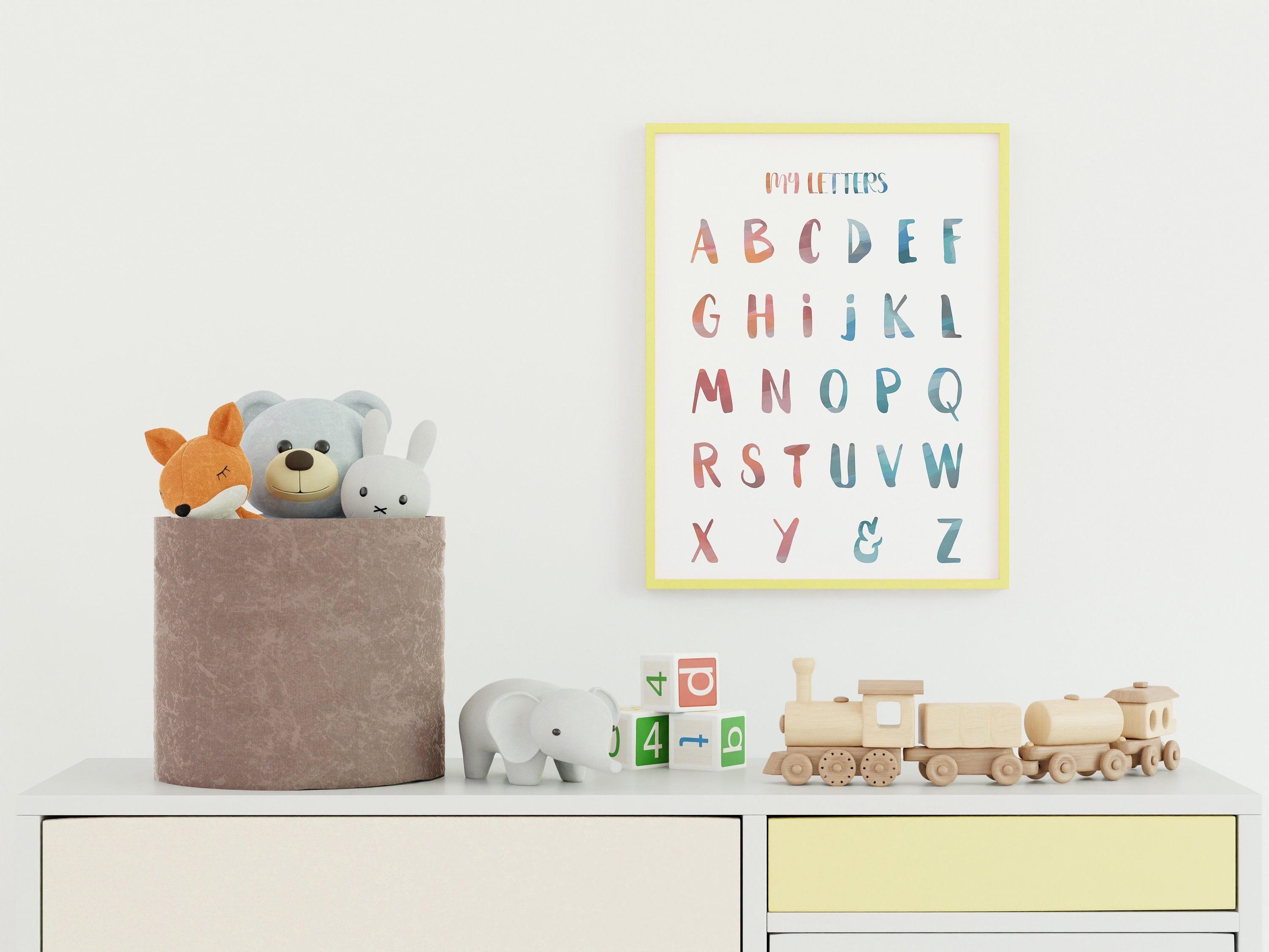 Colorful Posters Abc Printable Montessori Wall Art - Etsy