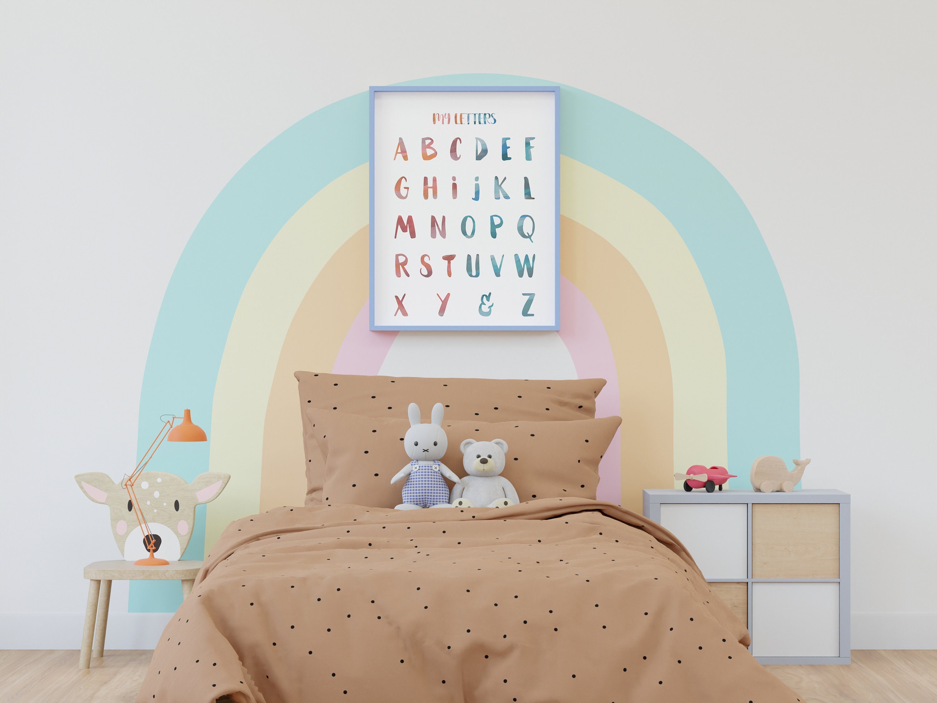 Colorful Posters Abc Printable Montessori Wall Art - Etsy