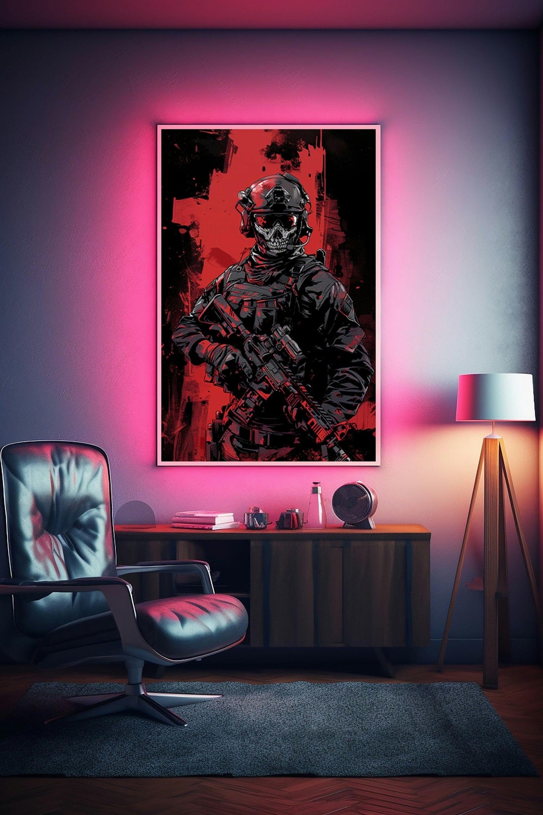 Unit Gaming Room Decor Custom Call of Duty Poster in Hand-drawn Style ...