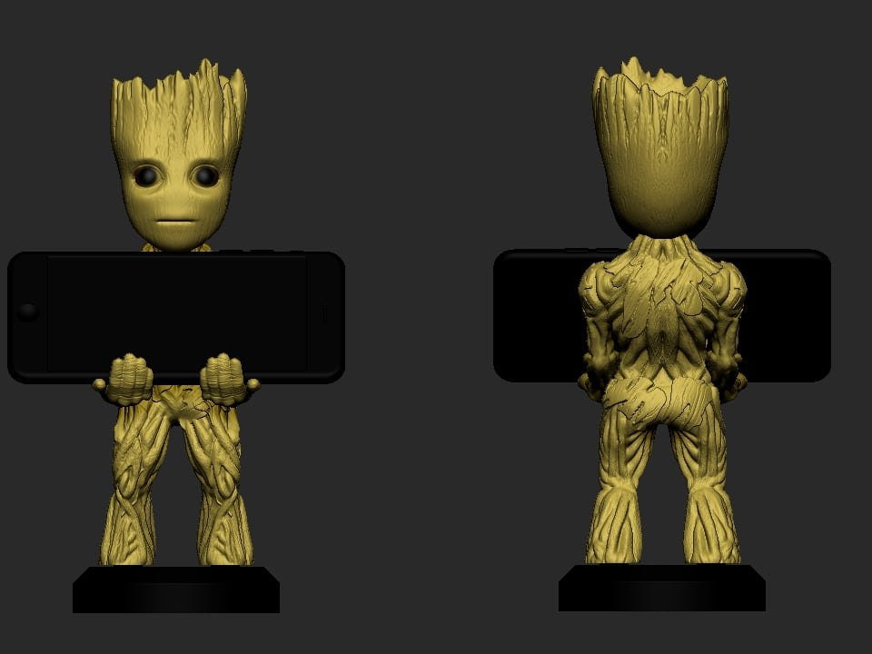 Groot Controller Stand STL File | 3D Print Gaming Controller Holder ...