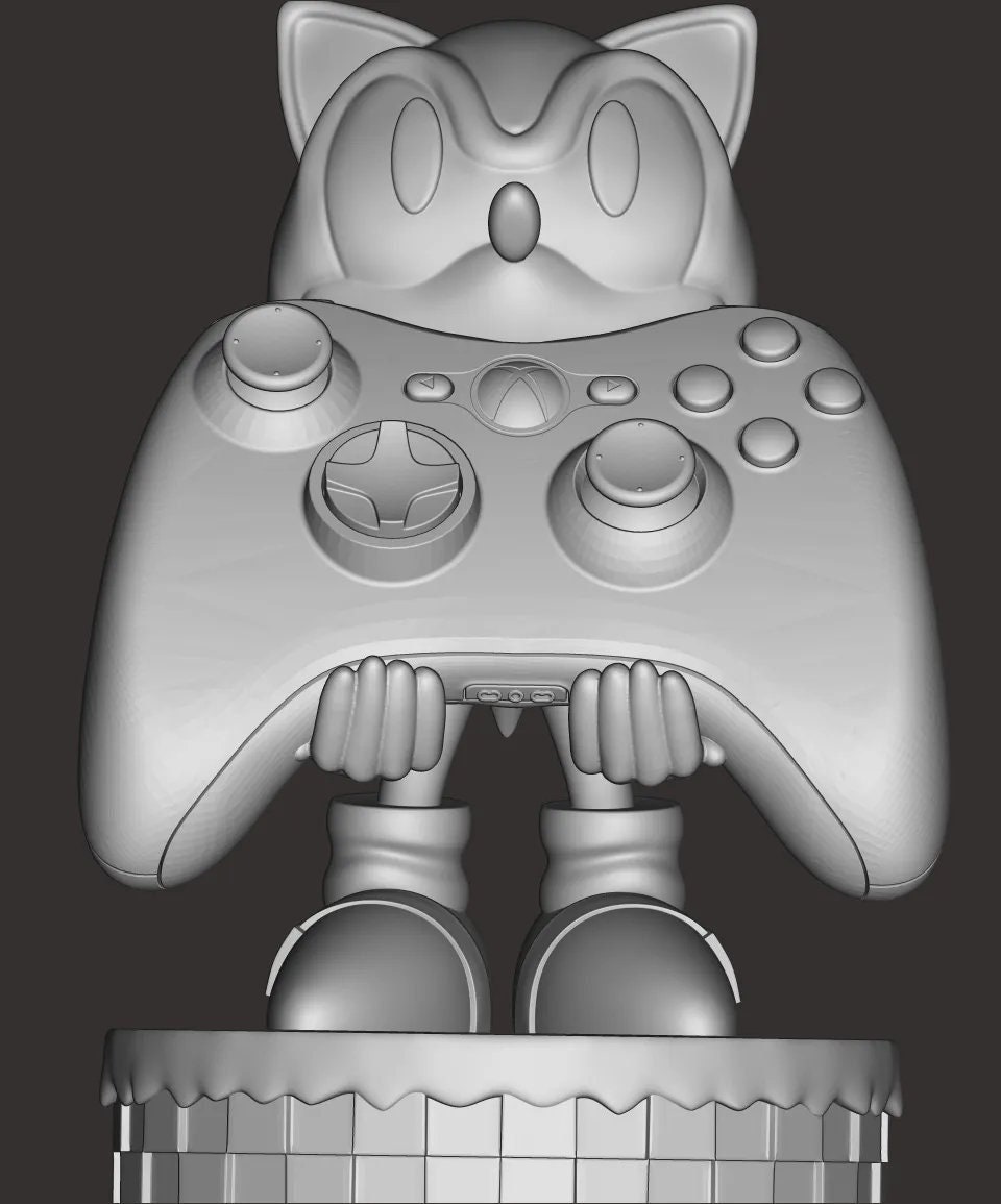 3D STL File-Sonic Controller Stand | Joystick Holder, Phone Holder ...