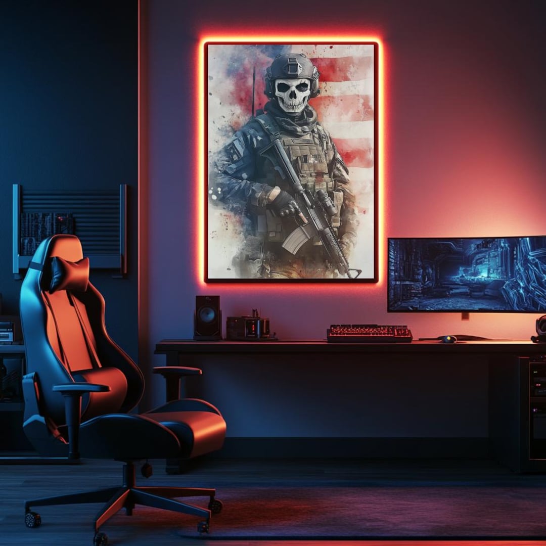 Unic Gaming Room Decor Custom Gamer Fps Poster in Hand-drawn Style ...