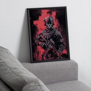 Unit Gaming Room Decor Custom Call of Duty Poster in Hand-drawn Style ...