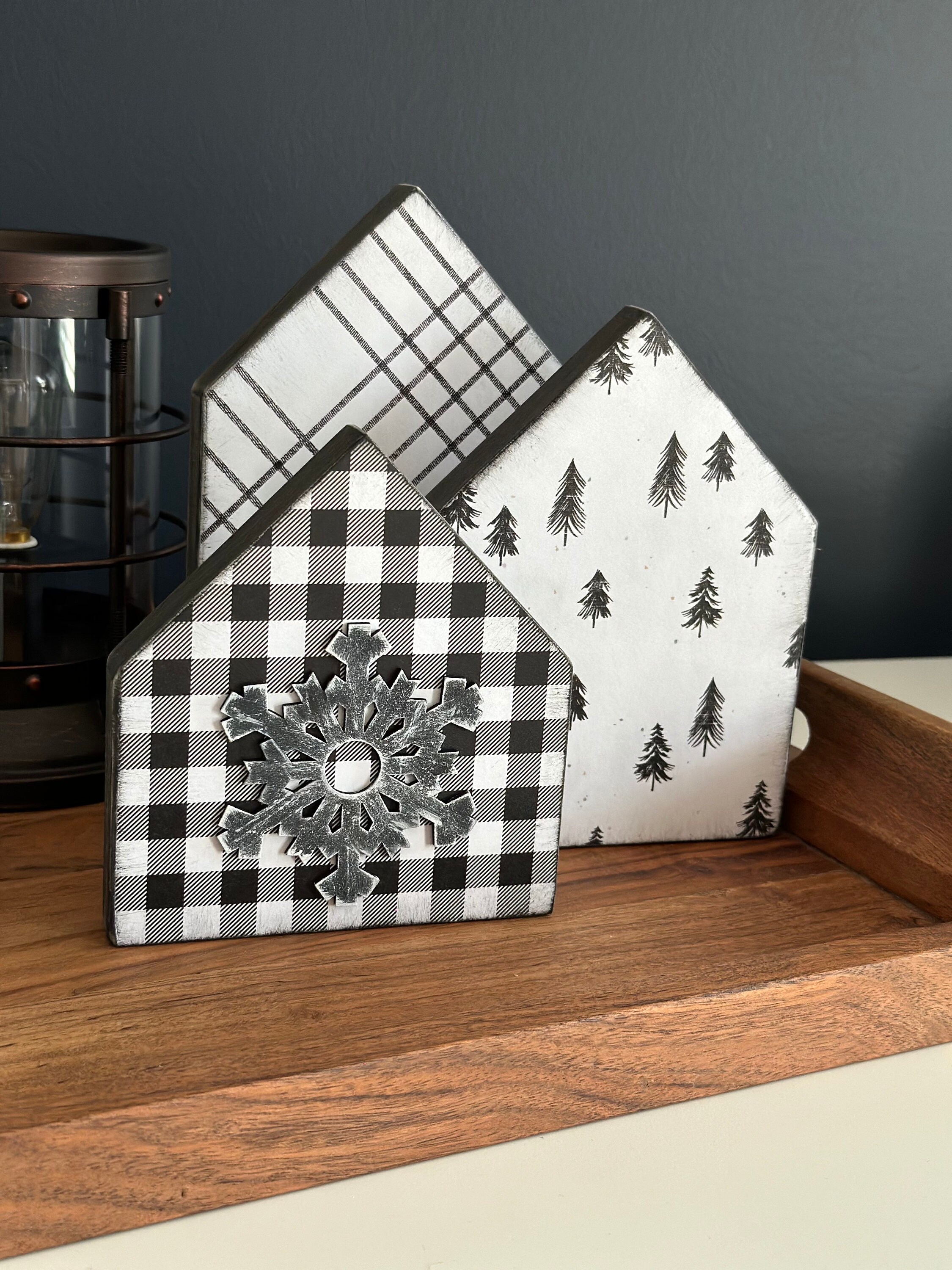 Reserved for Brenda K. Mini Wood House Set of 3 Tiered Tray Shelf ...