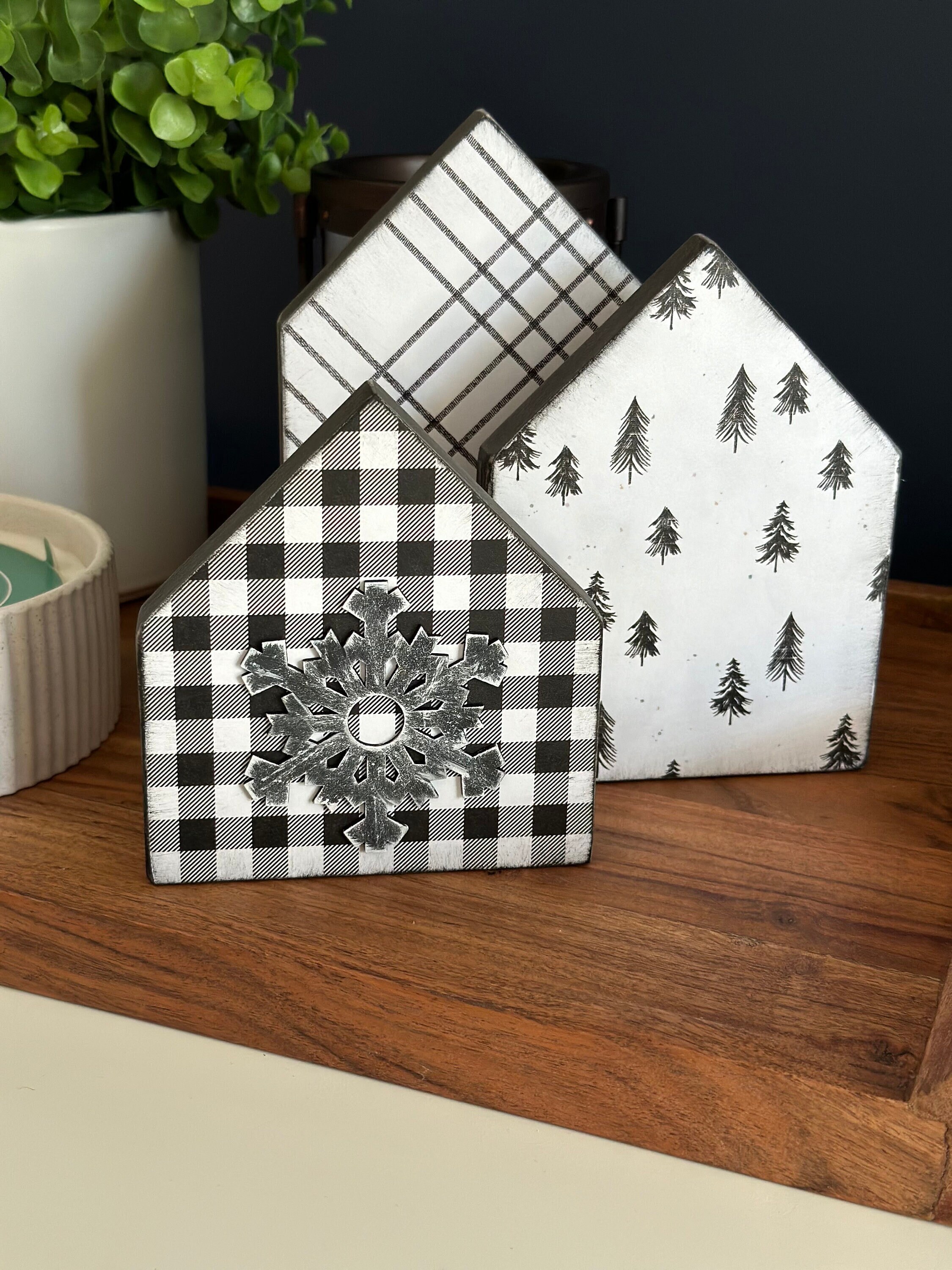 Reserved for Brenda K. Mini Wood House Set of 3 Tiered Tray Shelf ...