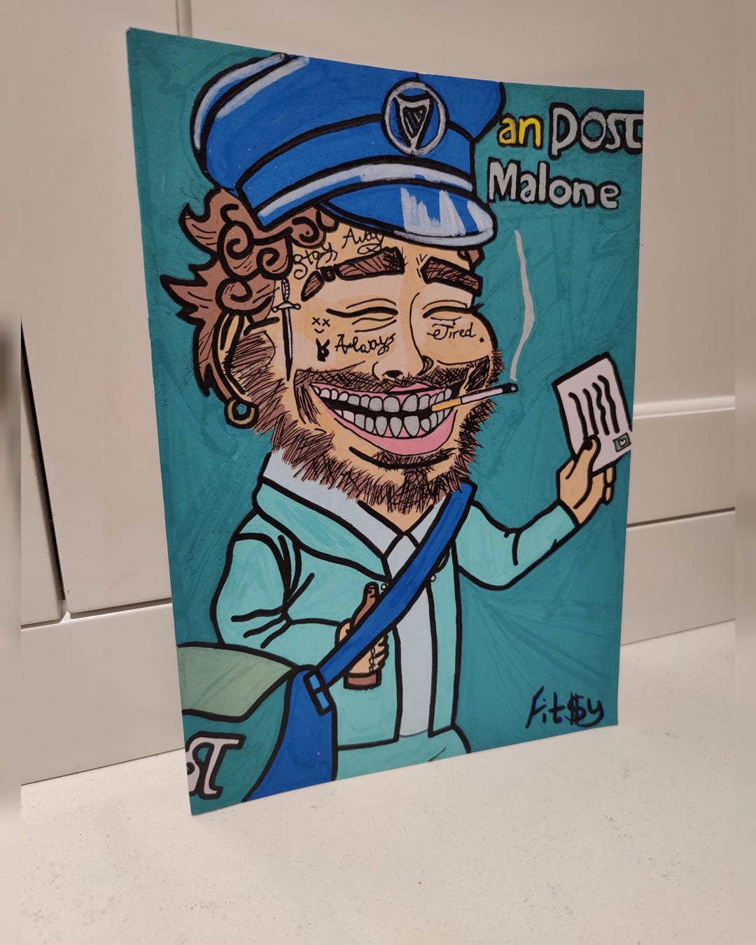 Original Painting of an Post Malone by Irish Artist Fitzy - Etsy