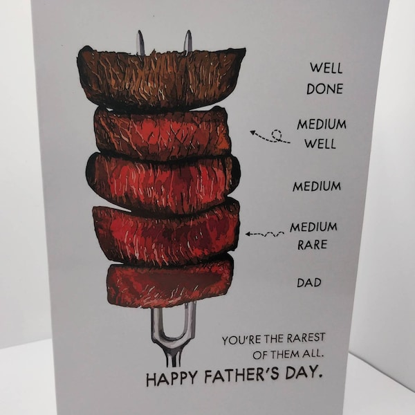 Rare Dad Steak Card Etsy