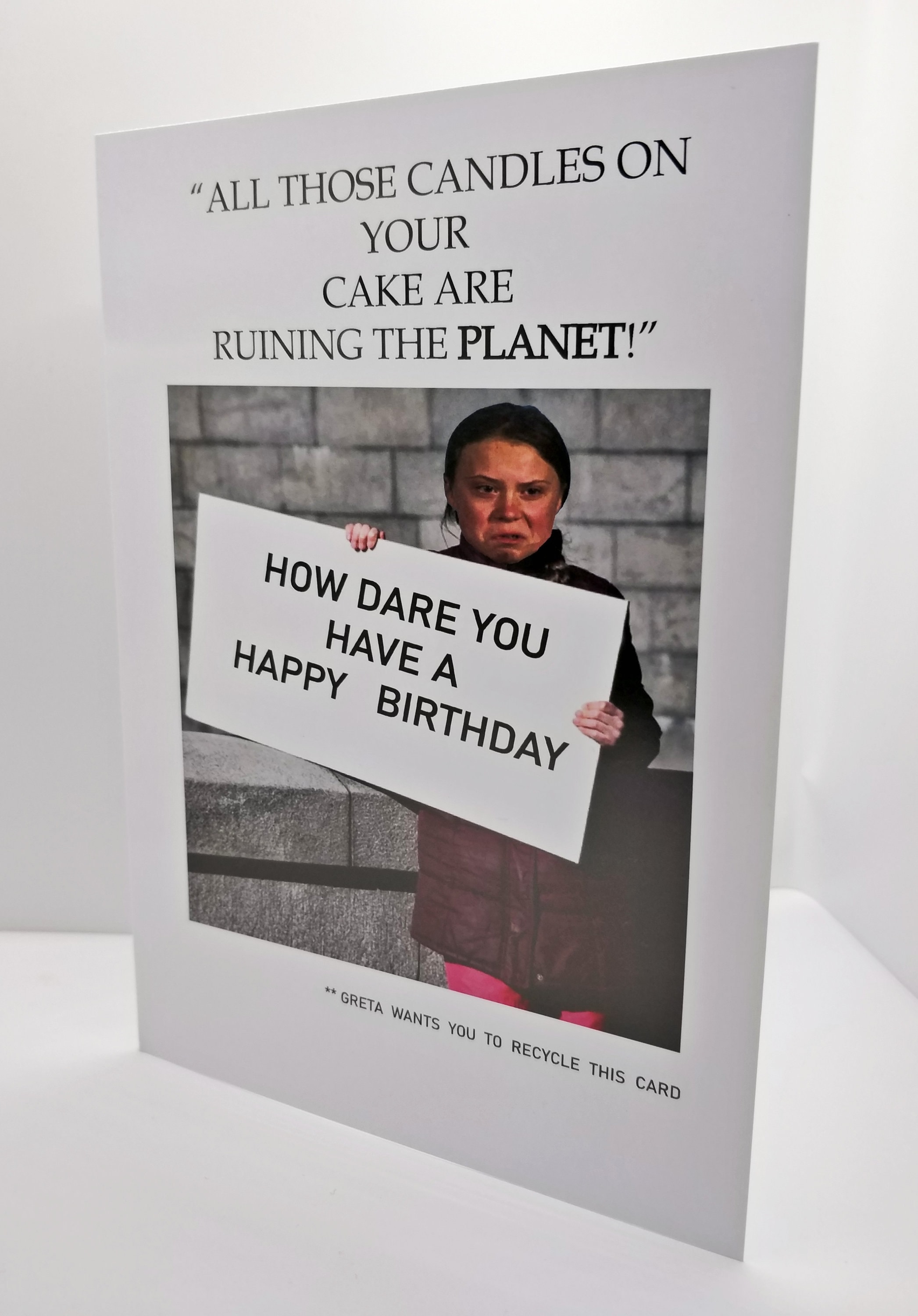 Funny Greta Thunberg Birthday Greeting Card How Dare You Have A Happy ...