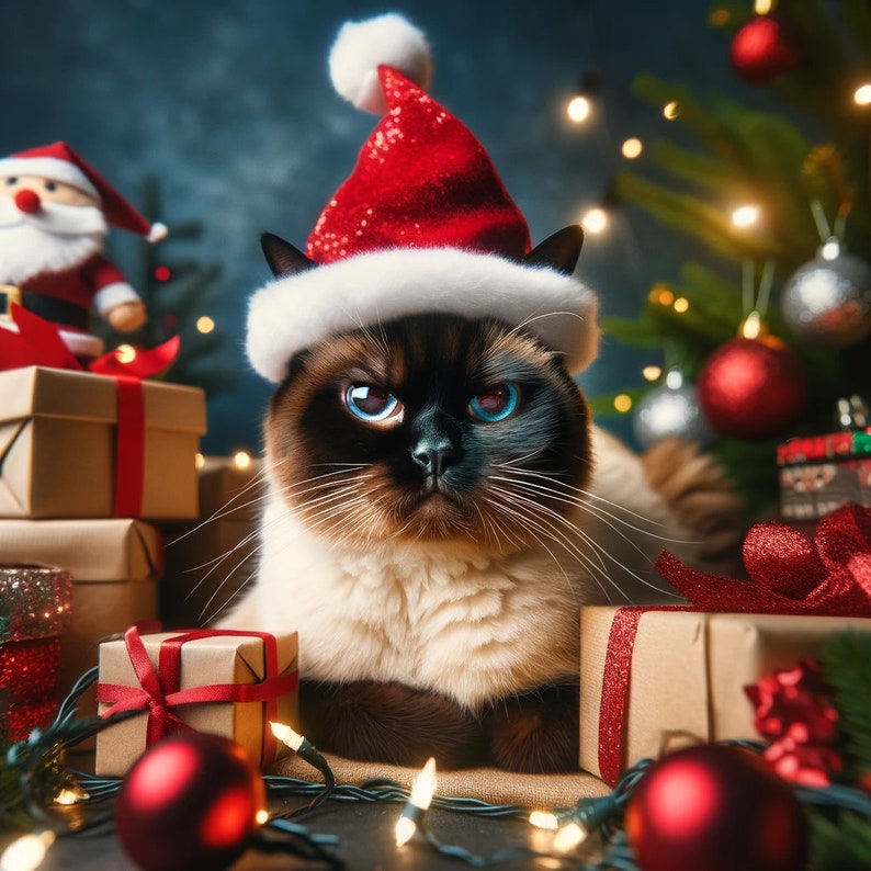 Handcrafted Christmas Cat Cards: Premium Luster Photo Paper - Set of 7 ...