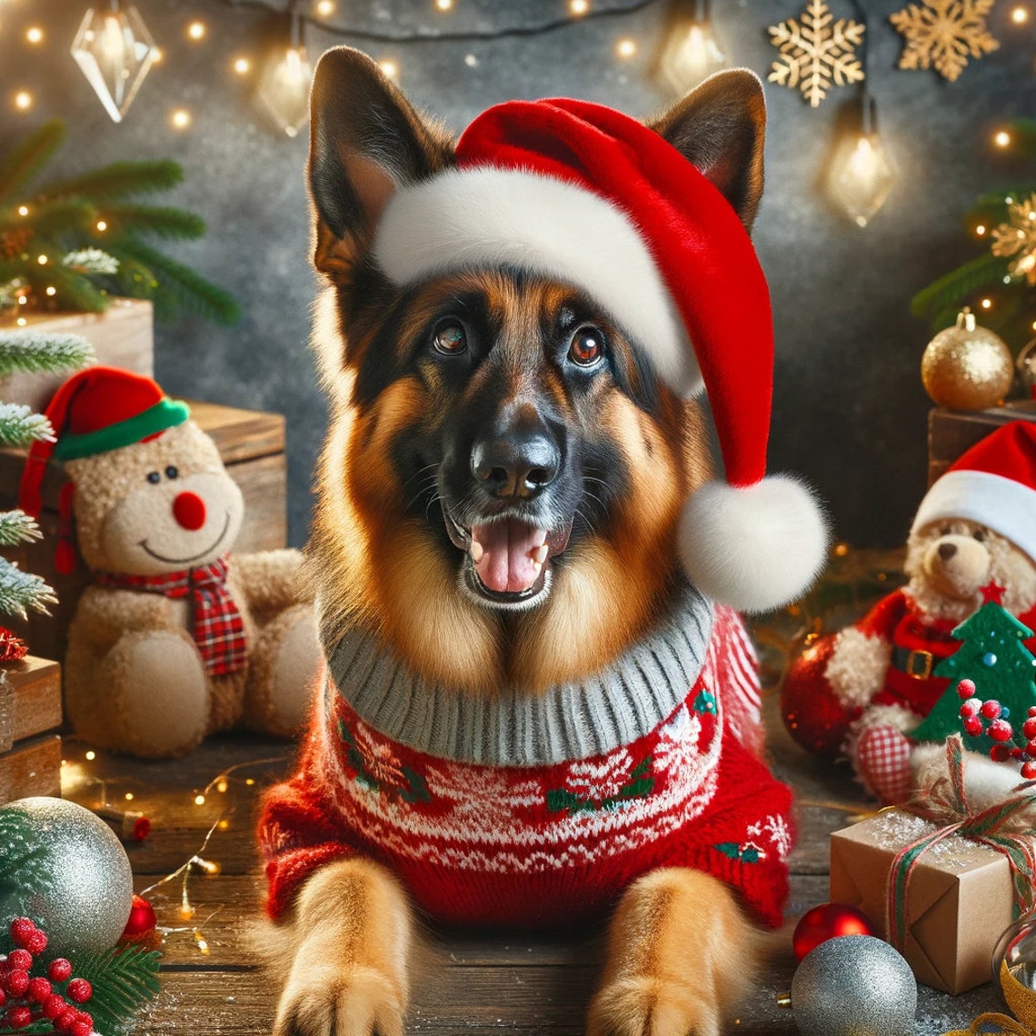 Handcrafted Christmas Dog Cards: Premium Luster Photo Paper Set of 7 ...