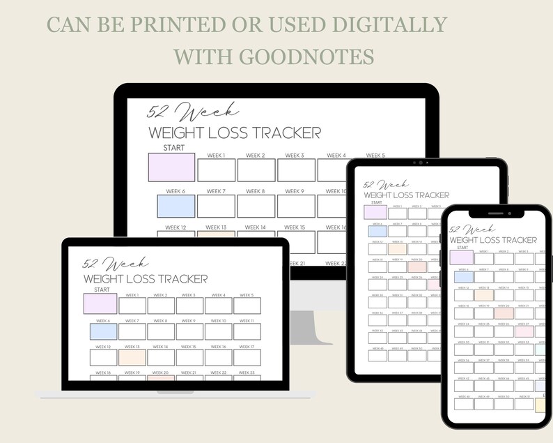 Edible Weight Loss Tracker, Weight Loss Planner, Fitness Tracker, Goal ...
