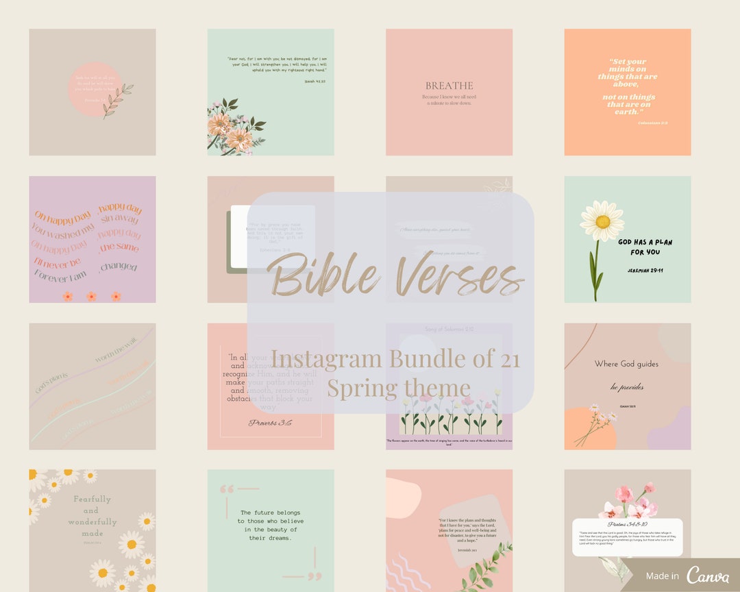 Bible Verses for Instagram, Christian Instagram Post Template, Bible ...