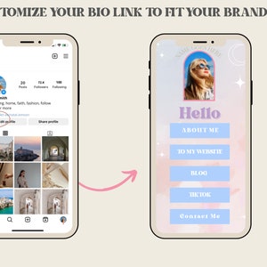 Instagram Link in Bio Template Canva, Instagram Landing Page, Canva Bio ...