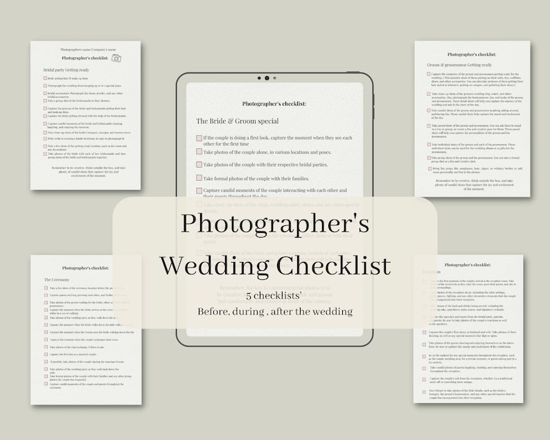 Wedding Photography Checklist, Wedding Checklist, Wedding Planning ...