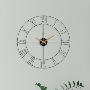 Metal Wall Clock, Modern Silent Metal Wall Clock, Black Wall Clock ...