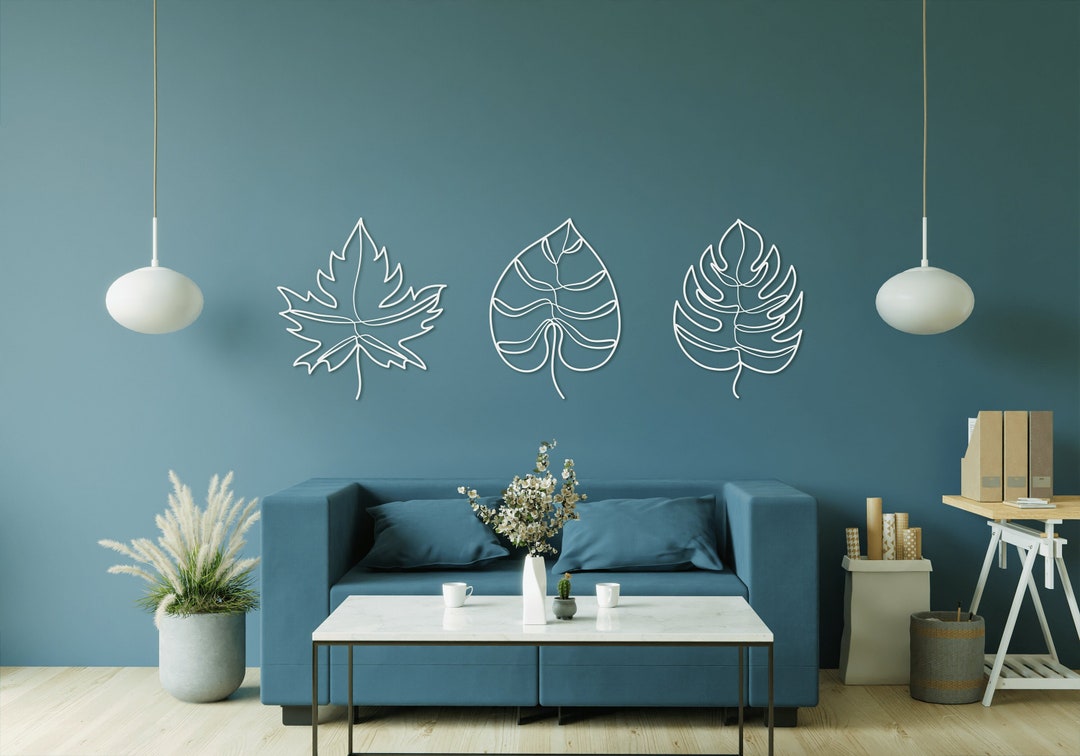 Metal Leaf Wall Art, Set of 3 Metal Leaves Wall Art, Nature Leaves ...