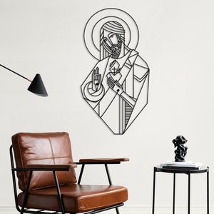 Jesus Christ Metal Wall Art, Christ Wall Decor, Metal Jesus Line Art ...